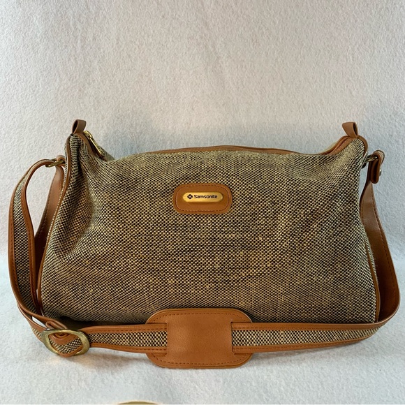 Samsonite | Bags | Vintage Samsonite Tweed Duffle Weekender Carry On ...
